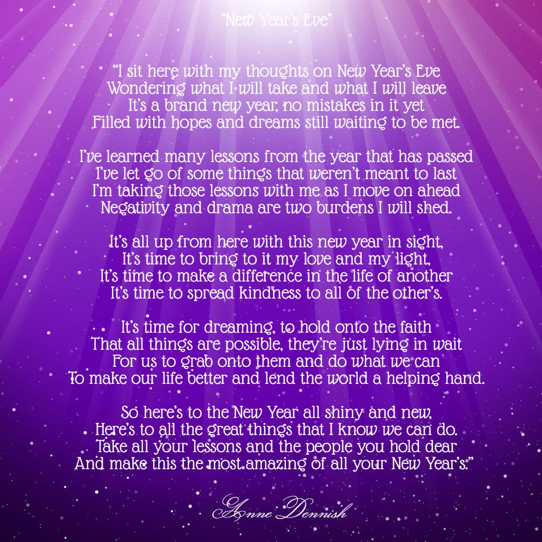 “A New Year’s Eve Poem” | Anne Dennish – Writer/Author